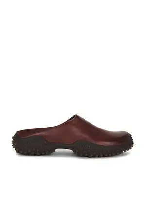 Miu Miu Vitello Antic Bubble Slide In Brown - Caffe