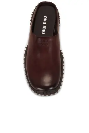 Miu Miu Vitello Antic Bubble Slide In Brown