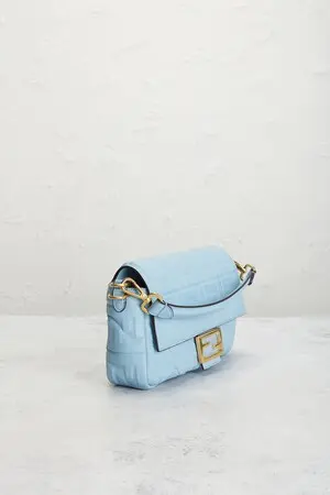 Fendi Ff Embossed Midi Chain Baguette Shoulder Bag