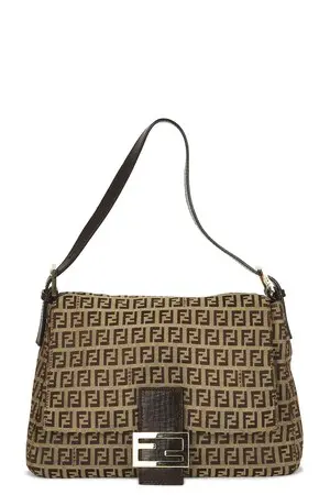 Fendi Zucchino Mama Baguette Shoulder Bag - Brown