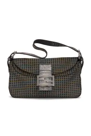 Fendi Micro Zucchino Baguette Shoulder Bag - Black