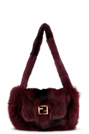 FENDI Fendi Fur Shoulder Bag In Wine