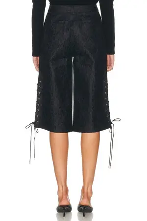 FLEUR DU MAL Lace Denim Culotte