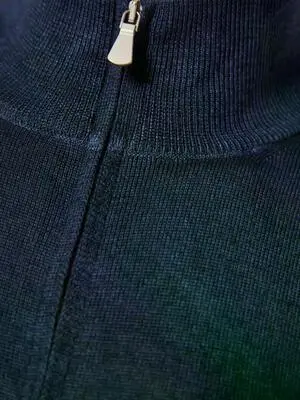 GRAN SASSO Zip-up Mock-neck Cardigan - Blue