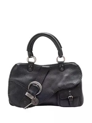 Dior 2000-2026 Calfskin Gaucho Double Saddle Handbag - Black