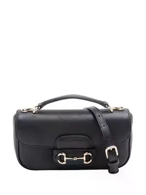 Gucci 2016-2026 Calfskin Horsebit 1955 Top Handle Bag Satchel - Black