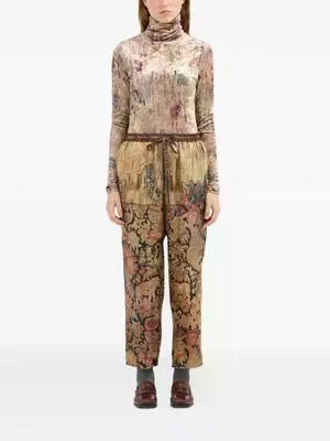 PIERRE-LOUIS MASCIA Floral-print Silk Trousers
