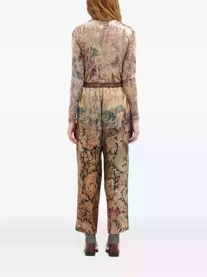 PIERRE-LOUIS MASCIA Floral-print Silk Trousers