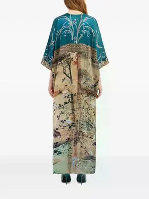 PIERRE-LOUIS MASCIA Landscape-print Silk Maxi Dress