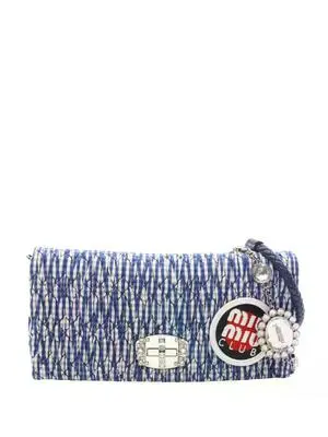 Miu Miu 2010-2026 Matelasse Vichy Crystal Bag Shoulder Bag - Blue