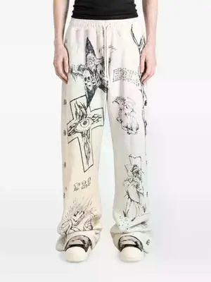 HELLSTAR Graphic-print Track Pants - Neutrals