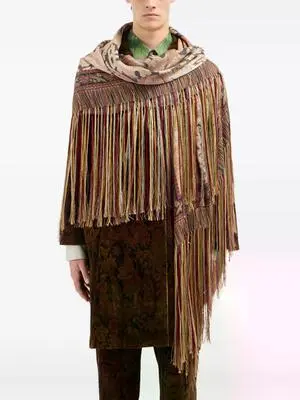 PIERRE-LOUIS MASCIA Fringe-trim Floral-print Scarf