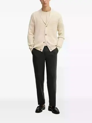 Lindbergh Shawl-collar Waffle-knit Cardigan