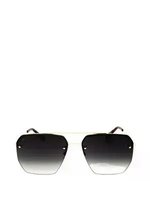 PRIVE REVAUX Off Guard/s Rectangle-frame Sunglasses - Gold