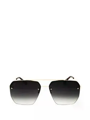 PRIVE REVAUX Off Guard/s Rectangle-frame Sunglasses - Gold