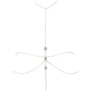 STUDIO BALOGE Carré T-line Body Chain In Bright Pink