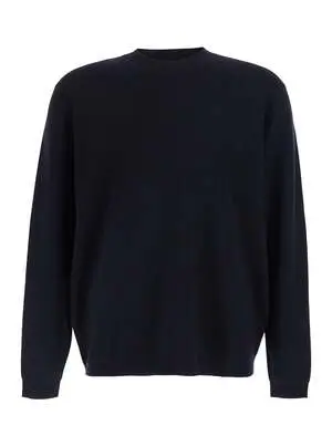 LOW BRAND Merino Wool Crew Neck Sweater With Long Sleeves - Blu