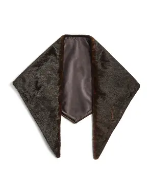 Veronica Beard Faux Fur Triangle Scarf - Sable