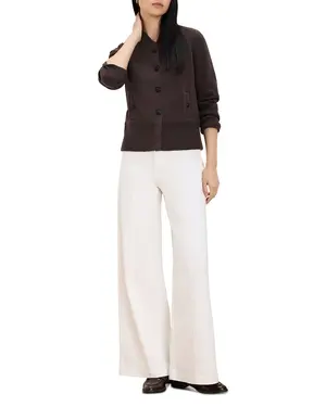 NIC+ZOE Knit Snap Front Bomber Jacket - Java