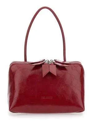 Attico L'altra Di Milan Crackled Patent Leather Mini Shoulder Bag - Red