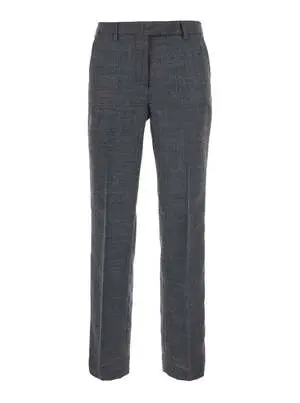GRIFONI Classic Virgin Wool Trousers With Side Pockets - Grey