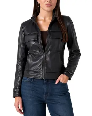 LIVERPOOL Zip Front Faux Leather Moto Jacket