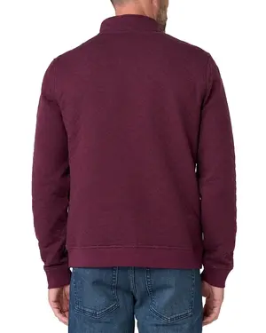 LIVERPOOL Cotton Blend Diamond Quilt Quarter Zip Sweater
