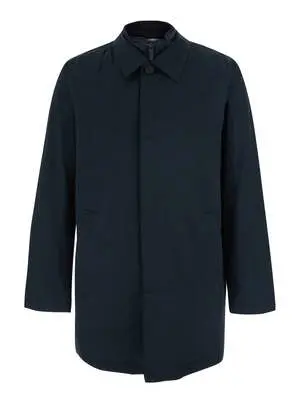 NN.07 High-collar Nylon Jacket With Zip & Snap Front