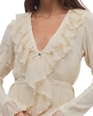 Free People Isla Ruffle Front Midi Dress