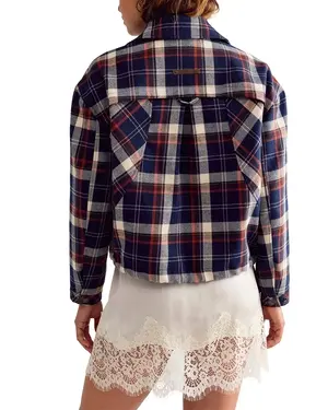 Free People Morant Bay Plaid Zip Front Jacket