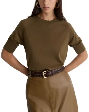 REISS Penelope Woven Leather Belt