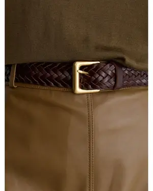 REISS Penelope Woven Leather Belt