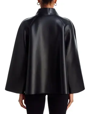 Norma Kamali Faux Leather Zip Front Jacket