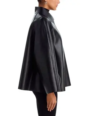 Norma Kamali Faux Leather Zip Front Jacket
