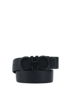 FERRAGAMO Gancini Leather Belt - Black