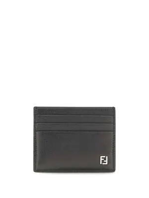 Fendi Araya Leather Card Holder - Black