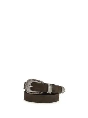 Brunello Cucinelli Suede Belt With Prong Buckle - Brown