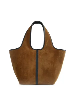 Madewell The Ellis Suede & Leather Small Shopper Tote - Forage Multi