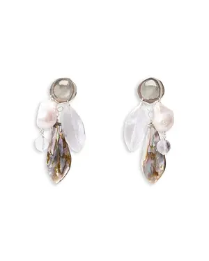 Chan Luu Shore Freshwater Pearl & Charm Drop Earrings, 2.25l - Abalone