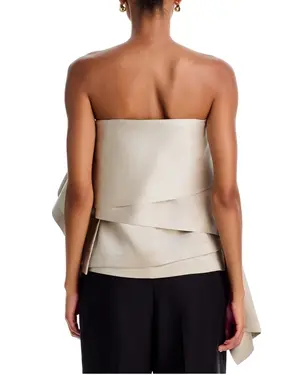 HEIRLOME Rosario Draped Silk Strapless Top