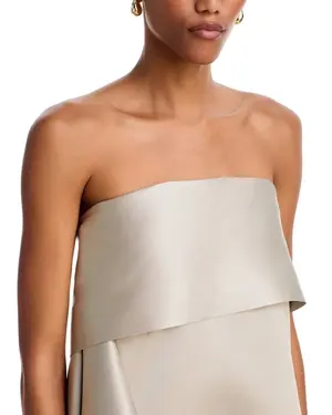 HEIRLOME Rosario Draped Silk Strapless Top
