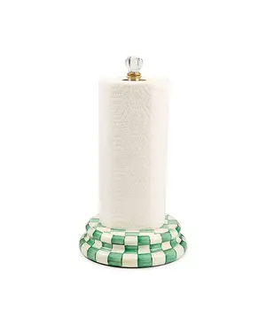 MACKENZIE-CHILDS Check Paper Towel Holder - Emerald
