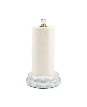 MACKENZIE-CHILDS Check Paper Towel Holder - Sky