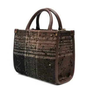 Liu Jo Sequin Embellished Logo Lettering Top Handle Bag