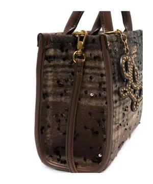 Liu Jo Sequin Embellished Logo Lettering Top Handle Bag