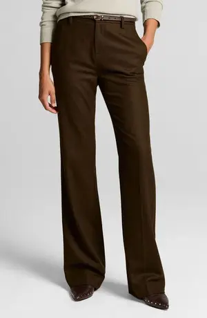 Vince Simone Wool Blend Soft Flannel Pants - Cypress