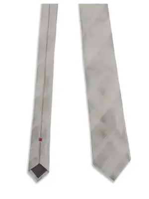 Brunello Cucinelli Striped Silk Tie - Gray