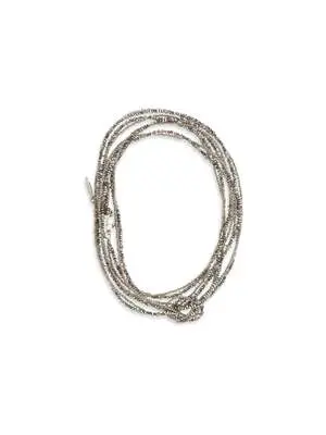 Brunello Cucinelli Hematite And Sterling Silver 925 Wrap Bracelet - Brown