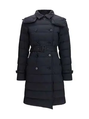 Burberry Audley Mid Length Nylon Down Jacket - Black