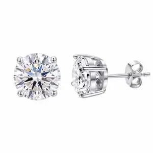 SOPHELIA Round Solitaire Stud Earrings For In 3 Sizes - Silver